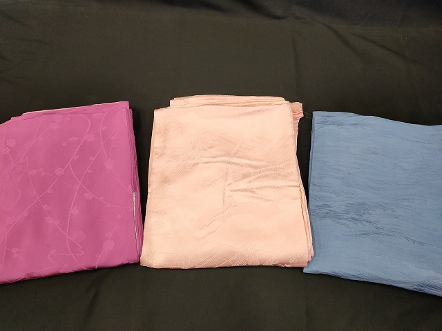 平和屋本店■色無地 まとめて 3点 花柄 枝梅 さざ波 地紋 など 着用可能多数 全て正絹 ppp3253