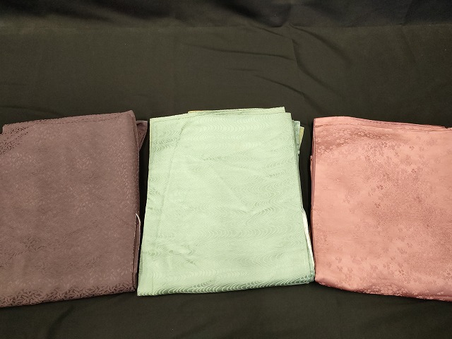 平和屋本店■色無地 まとめて 3点 花柄 流水 地紋 など 着用可能多数 全て正絹 ppp3283