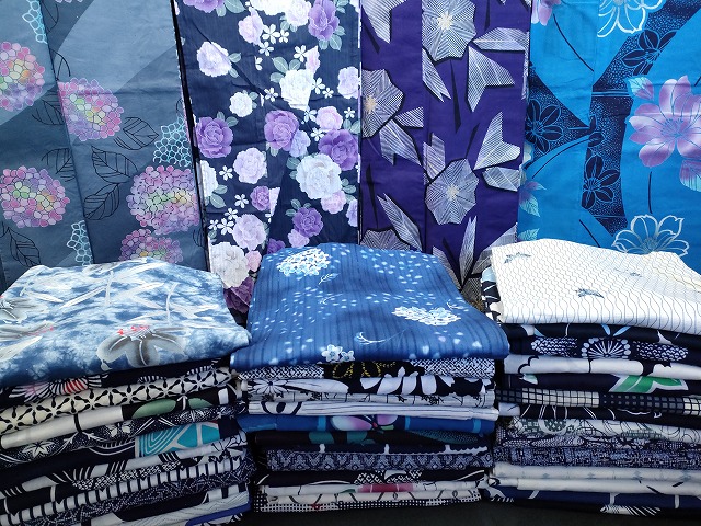 平和屋本店■浴衣 まとめて 45点 蝶 花柄 紫陽花 コシノジュンコ JUNKO KOSHINO 綿絽 ラメ など 着用可能多数 未使用品あり ppp3279