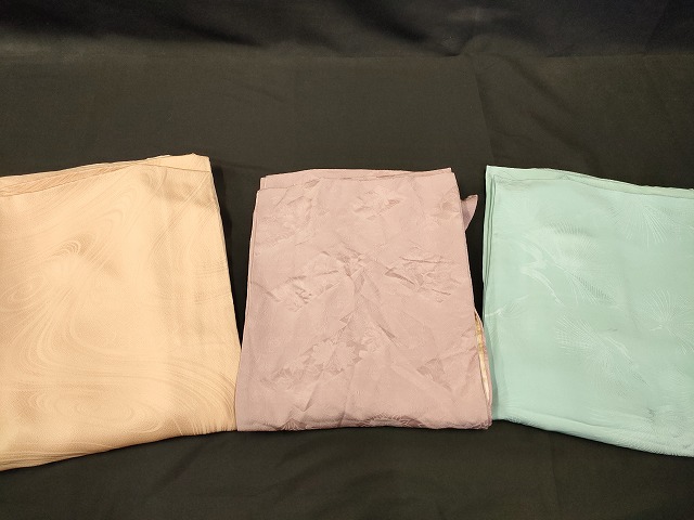 平和屋本店■色無地 まとめて 3点 更紗 花柄 さざ波 地紋 など 着用可能多数 未使用品あり 全て正絹 ppp3281
