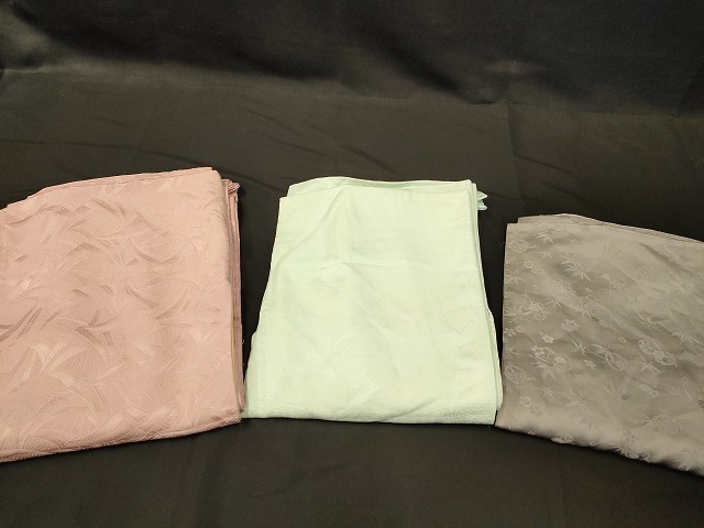 平和屋本店■色無地 まとめて 3点 花柄 毘沙門亀甲 地紋 など 着用可能多数 全て正絹 ppp3282