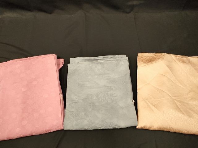 平和屋本店■色無地 まとめて 3点 風景 花柄 地紋 など 着用可能多数 未使用品あり 全て正絹 ppp3295