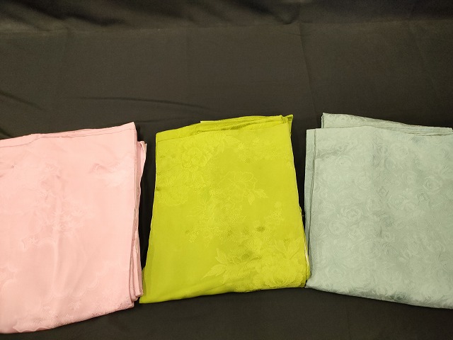 平和屋本店■色無地 まとめて 3点 風景 花柄 地紋 など 着用可能多数 全て正絹 ppp3293