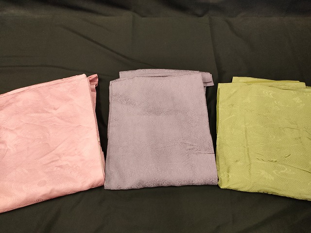 平和屋本店■色無地 まとめて 3点 花柄 立波 地紋 など 着用可能多数 未使用品あり 全て正絹 ppp3302