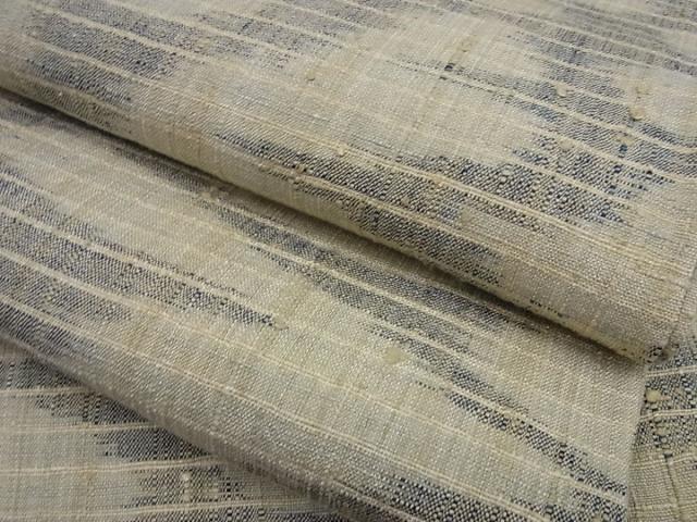 平和屋本店■極上　浦野理一　単衣　経節紬　流水文　逸品3s671