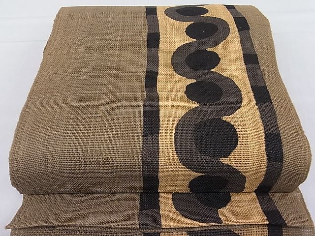 平和屋本店■極上　夏物　古代原始布　科布　八寸名古屋帯　吉祥文　パールトーン加工　逸品3s20644
