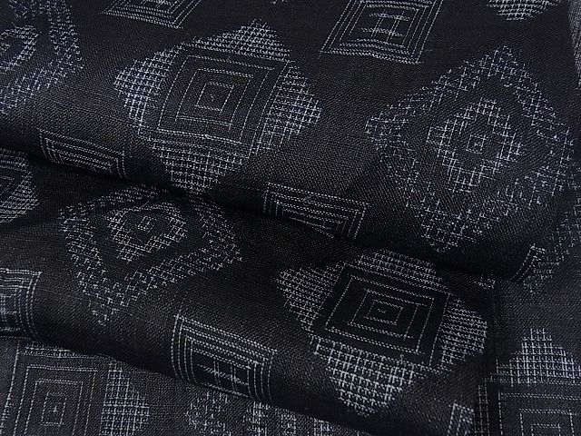 平和屋本店■極上　夏物　重要無形文化財　本場宮古上布　菱吉祥文　苧麻　逸品　3s30298