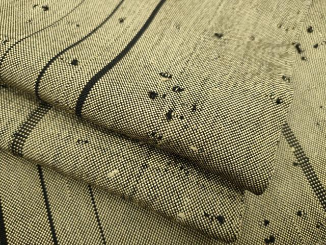 平和屋着物▽希少　ざざんざ織　伊兵衛織　単衣　間道　正絹　逸品　AAAM4291ck
