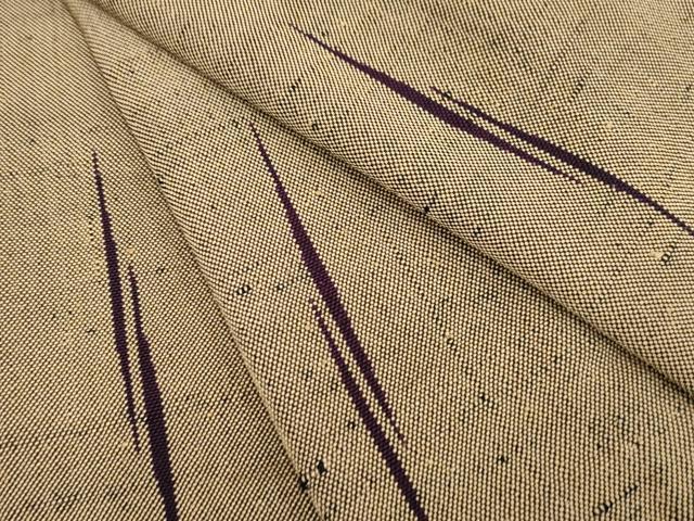 平和屋着物▽希少　ざざんざ織　伊兵衛織　単衣　幾何学文様　正絹　逸品　AAAM4297ck