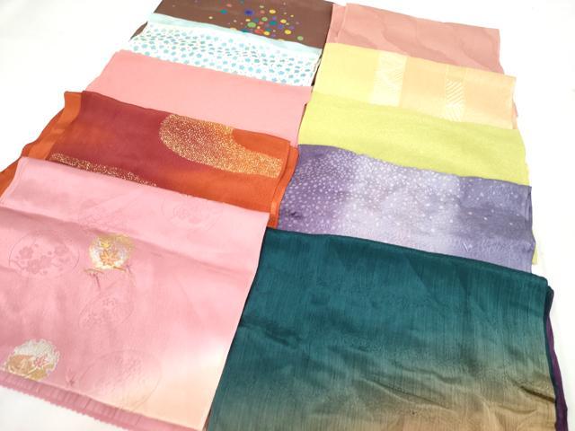 平和屋着物★和装小物　上質な帯揚げ　10枚セット　逸品　AAAO1349ps