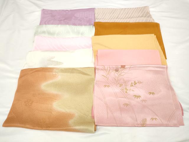 平和屋着物★和装小物　上質な帯揚げ　10枚セット　逸品　AAAO5758ps