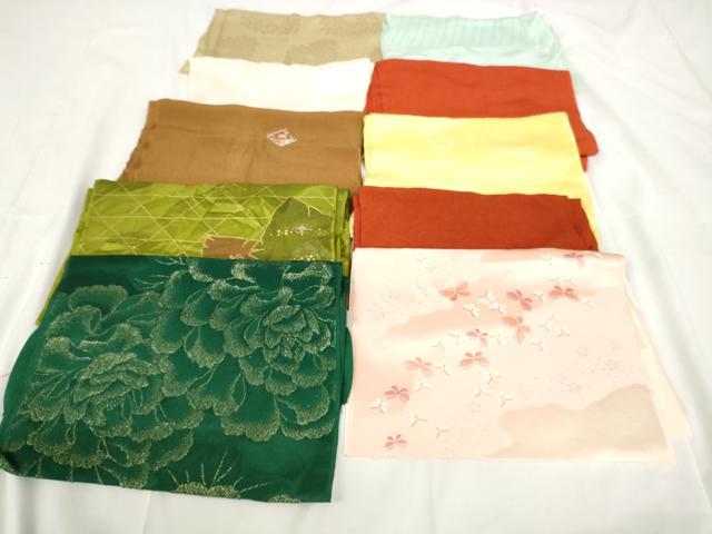 平和屋着物★和装小物　上質な帯揚げ　10枚セット　逸品　AAAO7684ps