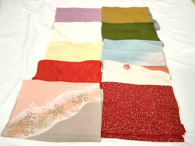平和屋着物★和装小物　上質な帯揚げ　10枚セット　逸品　AAAO8736ps