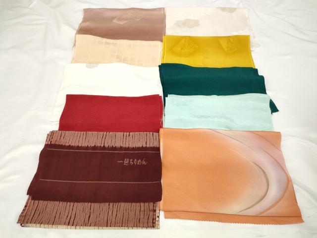 平和屋着物★和装小物　上質な帯揚げ　10枚セット　逸品　AAAO8739ps