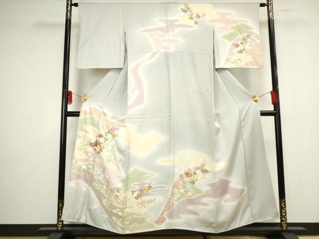 平和屋着物■創業460年・千總　訪問着　駒刺繍　草花文　金彩　正絹　逸品　AAAP8377ma