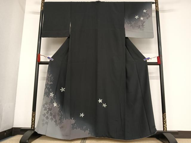 平和屋着物●京都の名門ブランド　銀花仙 　訪問着　舞花　枝葉シルエット　暈し染め　金彩　正絹　逸品　AAAQ0464np