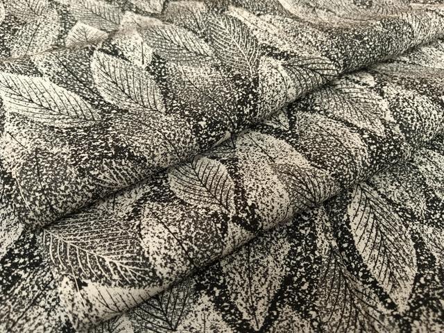 平和屋着物●上質な小紋　舞葉文　たたき染め　黒地　正絹　逸品　未使用　AAAQ0492np