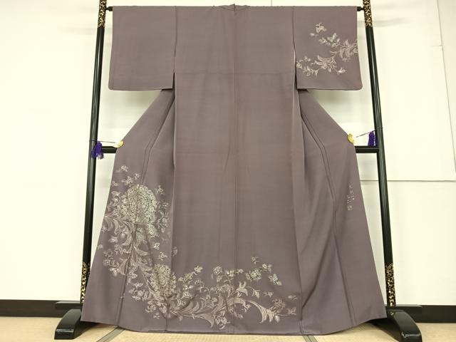 平和屋着物●金彩友禅　卓越技能者・名工・和田光正　訪問着　光彩箔　更紗花文　正絹　逸品　AAAQ0653np