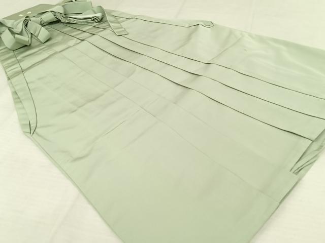 平和屋着物●男性　馬乗り袴　色無地　柳鼠色　正絹　逸品　AAAQ0740np