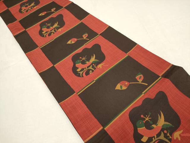 平和屋着物○名門木屋太 今河織物 六通柄袋帯 枝葉に