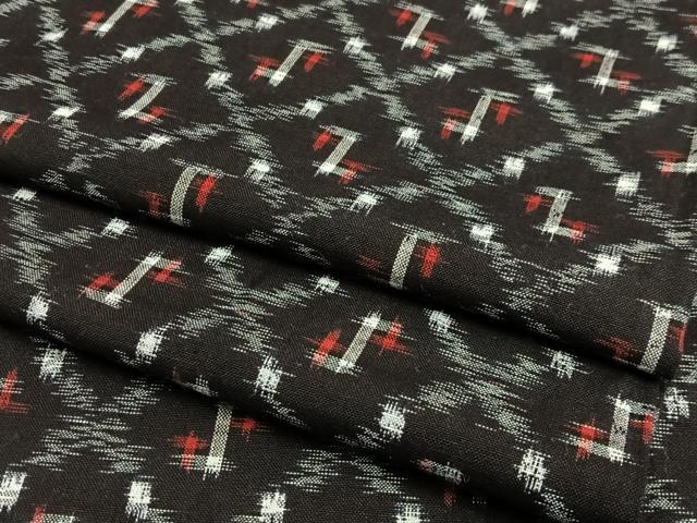 平和屋着物▽久留米絣　単衣　網目文　綿　逸品　AAAR5554oa