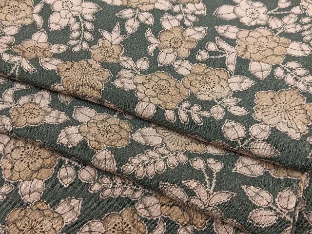 平和屋着物▽上質な小紋　単衣　辻が花　鬼しぼ縮緬　正絹　逸品　AAAS1488oa