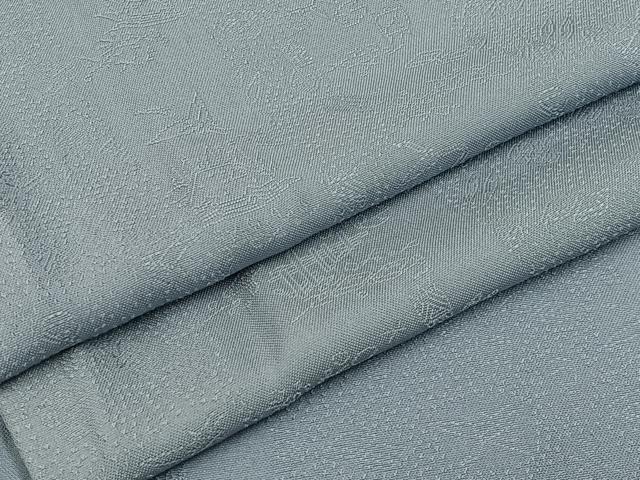 平和屋着物▽上質な色無地　単衣　飛鶴風景地紋　紅碧色　ほていや扱い　ロング丈　正絹　逸品　AAAS1493oa