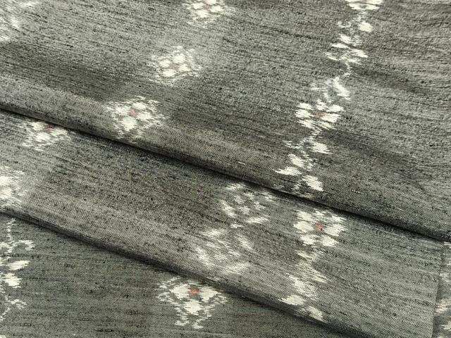 平和屋着物▽上質な紬　単衣　花間道　正絹　逸品　AAAS1500oa