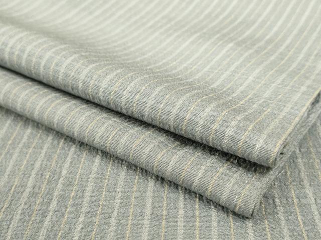平和屋着物▽上質な小紋　単衣　縞　正絹　逸品　未使用　AAAS3065iu
