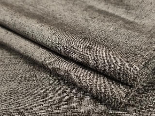 平和屋着物▽上質な紬 　単衣　鉛色　正絹　逸品　未使用　AAAS3082iu
