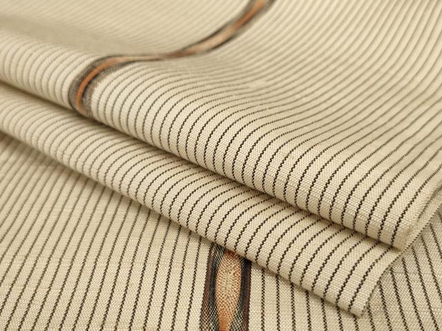 平和屋着物▽上質な紬　単衣　縞　正絹　逸品　AAAS3099iu