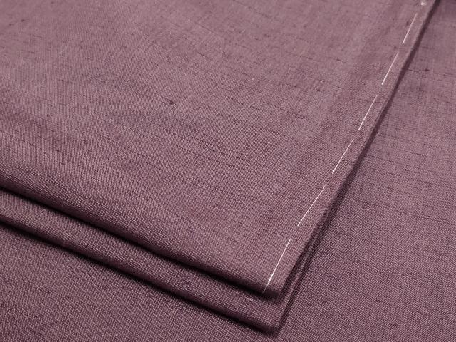 平和屋着物▽上質な紬 　単衣　古代紫色 　正絹　逸品　未使用　AAAS4935fy