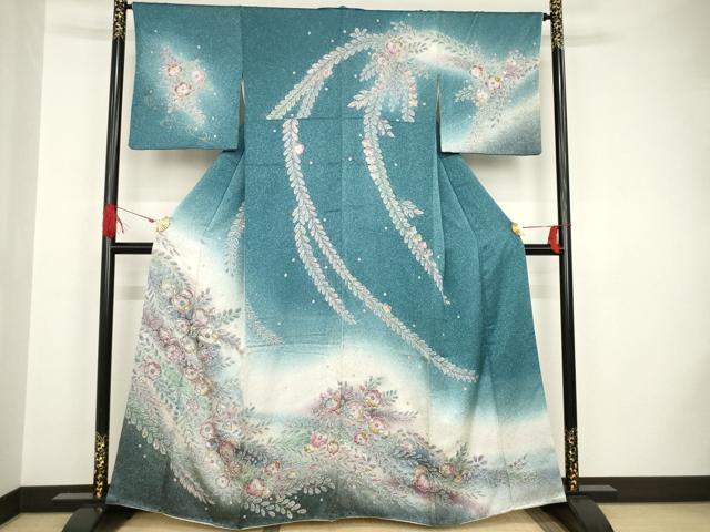 平和屋着物●訪問着　辻が花　絞り　舞花文　暈し染め　西武百貨店扱い　正絹　逸品　DAAQ4528ckm