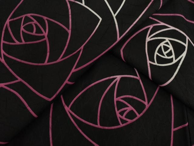 平和屋着物●上質な小紋　薔薇　正絹　逸品　AAAS6673ck