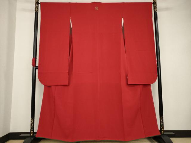 平和屋着物●豪華振袖　色無地　朱・緋色　正絹　逸品　AAAS6683ck