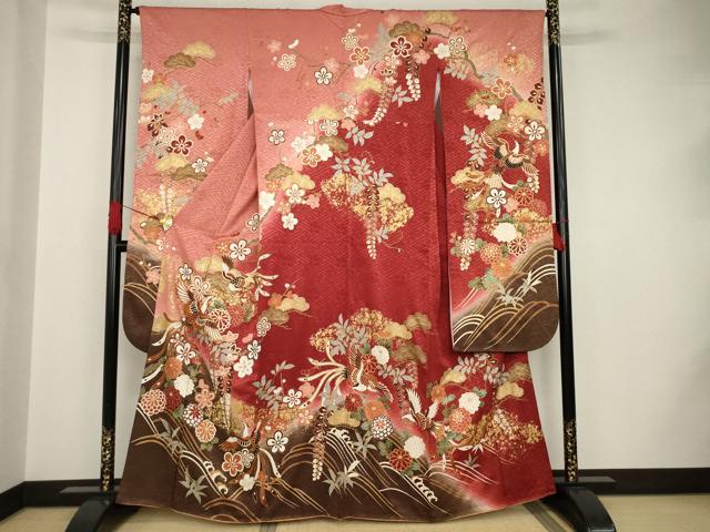 平和屋着物●豪華振袖　鳳凰花文　金糸　正絹　逸品　AAAS6688ck