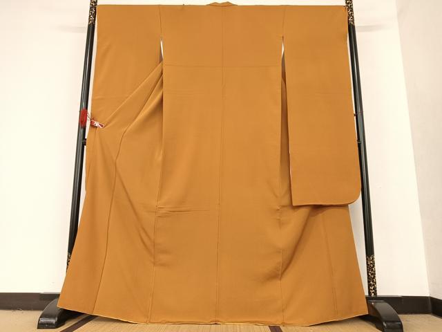 平和屋着物●豪華振袖　色無地　朽葉色　正絹　逸品　AAAT0238zg