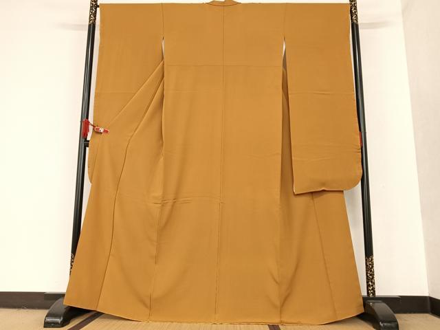 平和屋着物●豪華振袖　色無地　狐色　正絹　逸品　AAAT0239zg