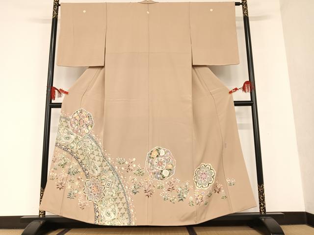 平和屋着物●本加賀友禅作家　奥原一就　色留袖　鳳凰花文　正絹　逸品　AAAT0549zg