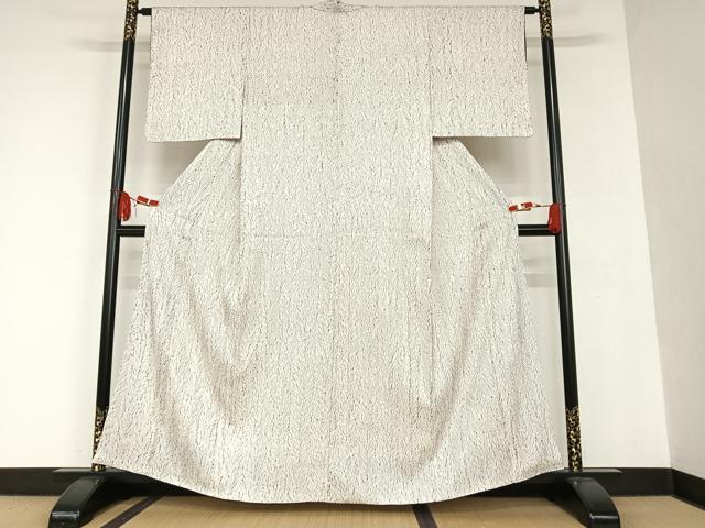 平和屋着物●名門　藤娘きぬたや・杢目絞り　小紋　ほていや扱い　正絹　逸品　AAAT0564zg