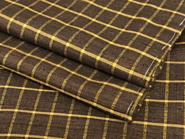 平和屋着物●上質な紬　格子　正絹　逸品　AAAT0576zg