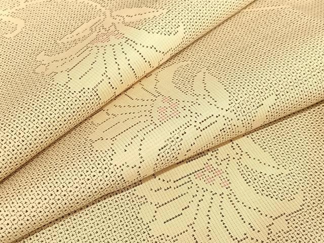 平和屋着物●東郷織物謹製　本場大島紬　白大島　160亀甲　更紗花文　正絹　逸品　未使用　AAAT0580zg