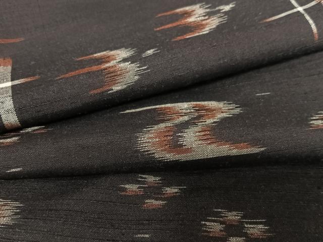 平和屋着物○上質な紬 琉球絣文様 正絹 逸品 AAAT0582zg