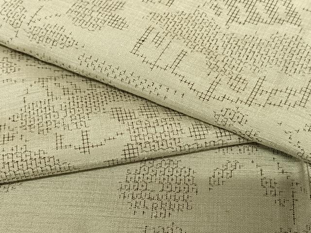 平和屋着物●結城紬　80亀甲　風景花文　やまと誂製　正絹　逸品　AAAT0594zg