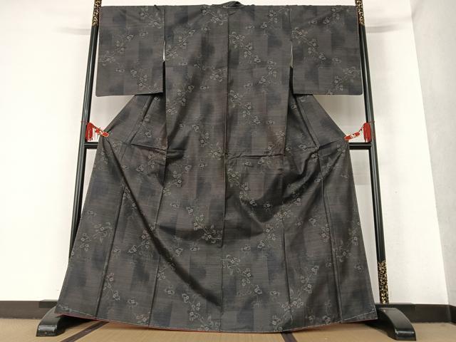 平和屋着物○本場大島紬 花唐草文 正絹 逸品 未使用 AAAT0672zg