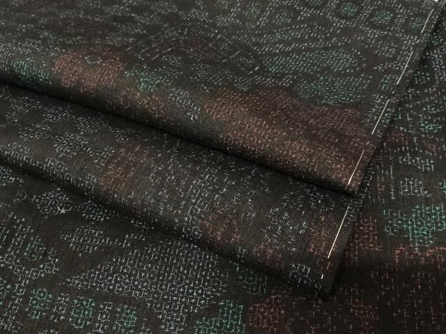 平和屋着物●本場結城紬　重要無形文化財　80亀甲　飛び亀甲柄　御所車花文　正絹　逸品　AAAT0676zg