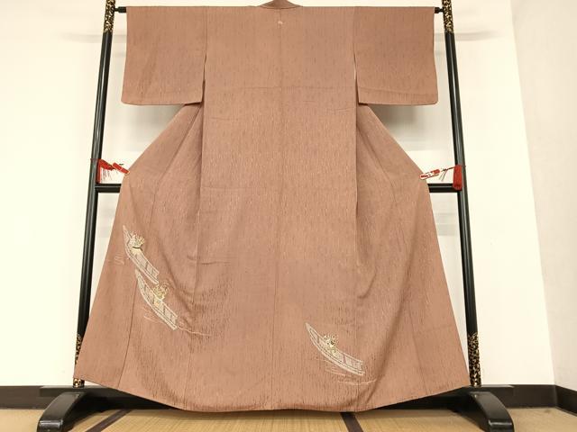 平和屋着物●創業460年・千總　色留袖　刺繍　柴垣に花　三越扱い　正絹　逸品　AAAT0680zg