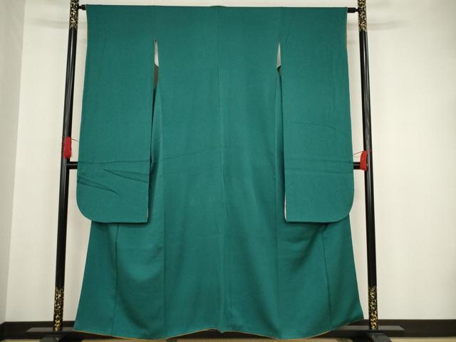 平和屋着物●豪華振袖　色無地　高麗納戸色　正絹　逸品　AAAT0919ck