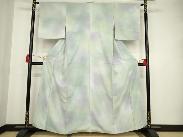 平和屋着物●お召　霞鹿の子文　暈し染め　正絹　逸品　AAAT2229ck