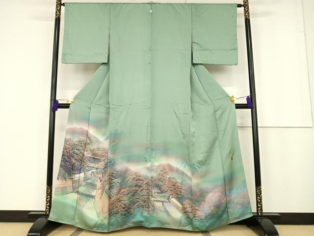 平和屋着物●染織界の匠　村松祥三　色留袖　手描き　東大寺　二月堂参道　暈し染め　金彩　正絹　逸品　AAAT3007np